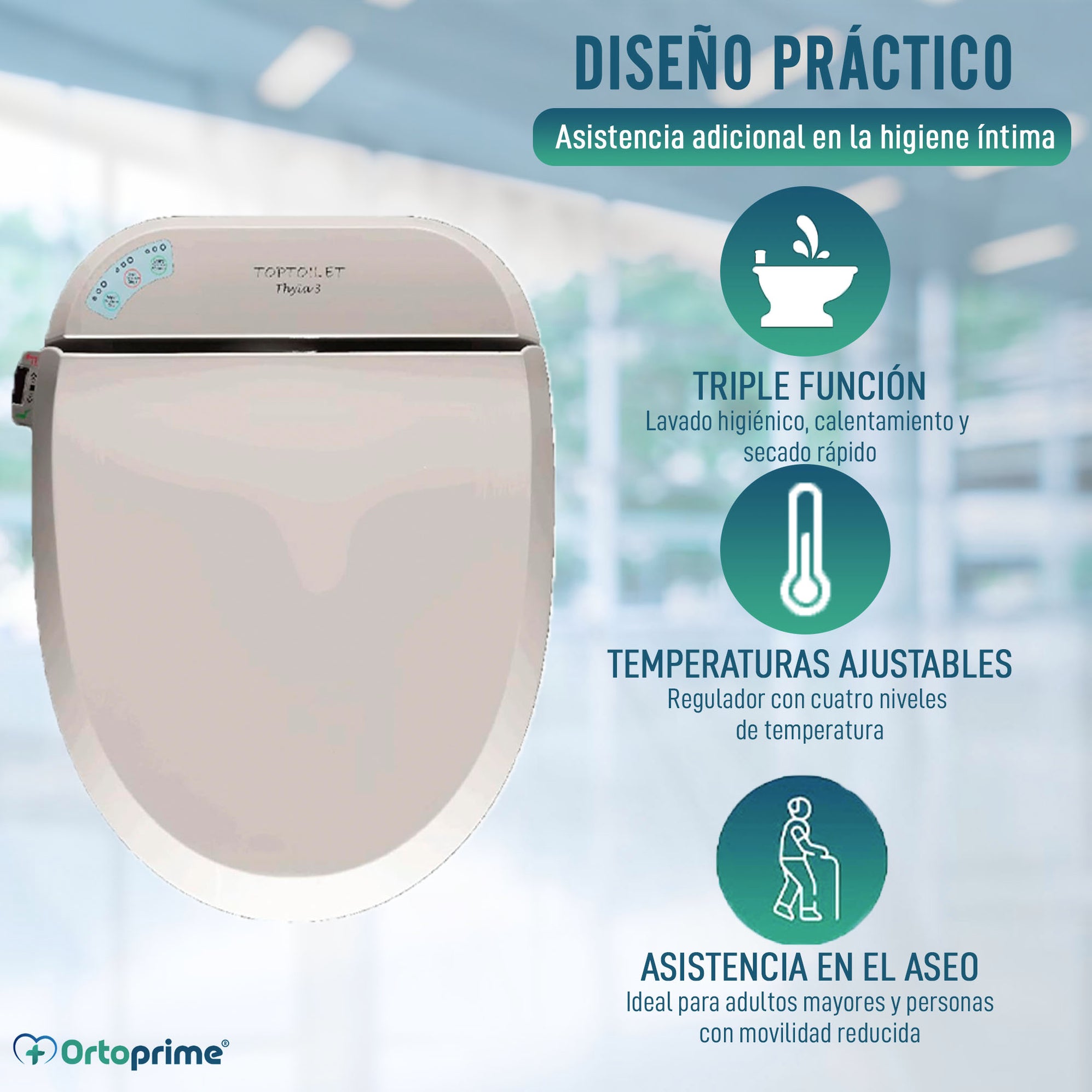 Bidet WC con Mando de Control y Temperatura Incorporado — OrtoPrime