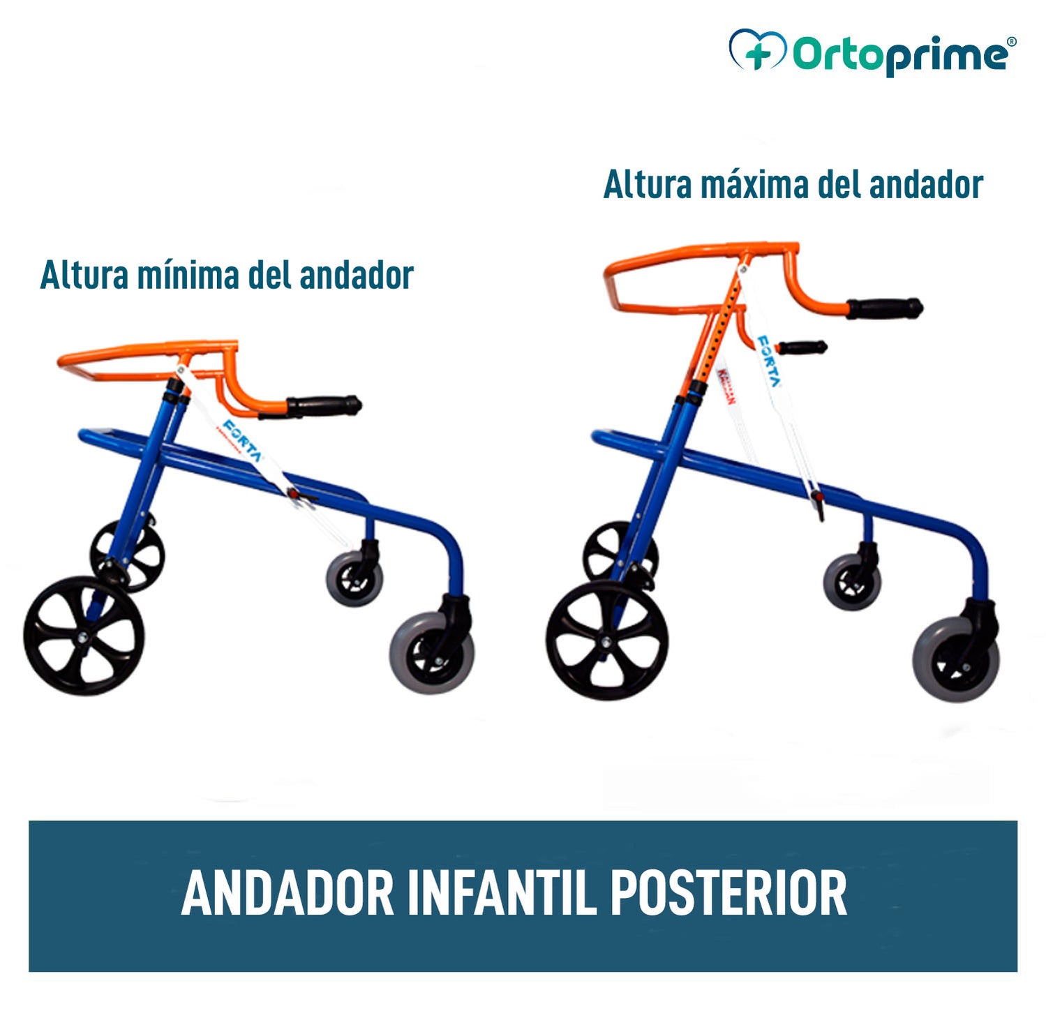 Andador Infantil Posterior Regulable Altura con Ruedas Giratorias ...