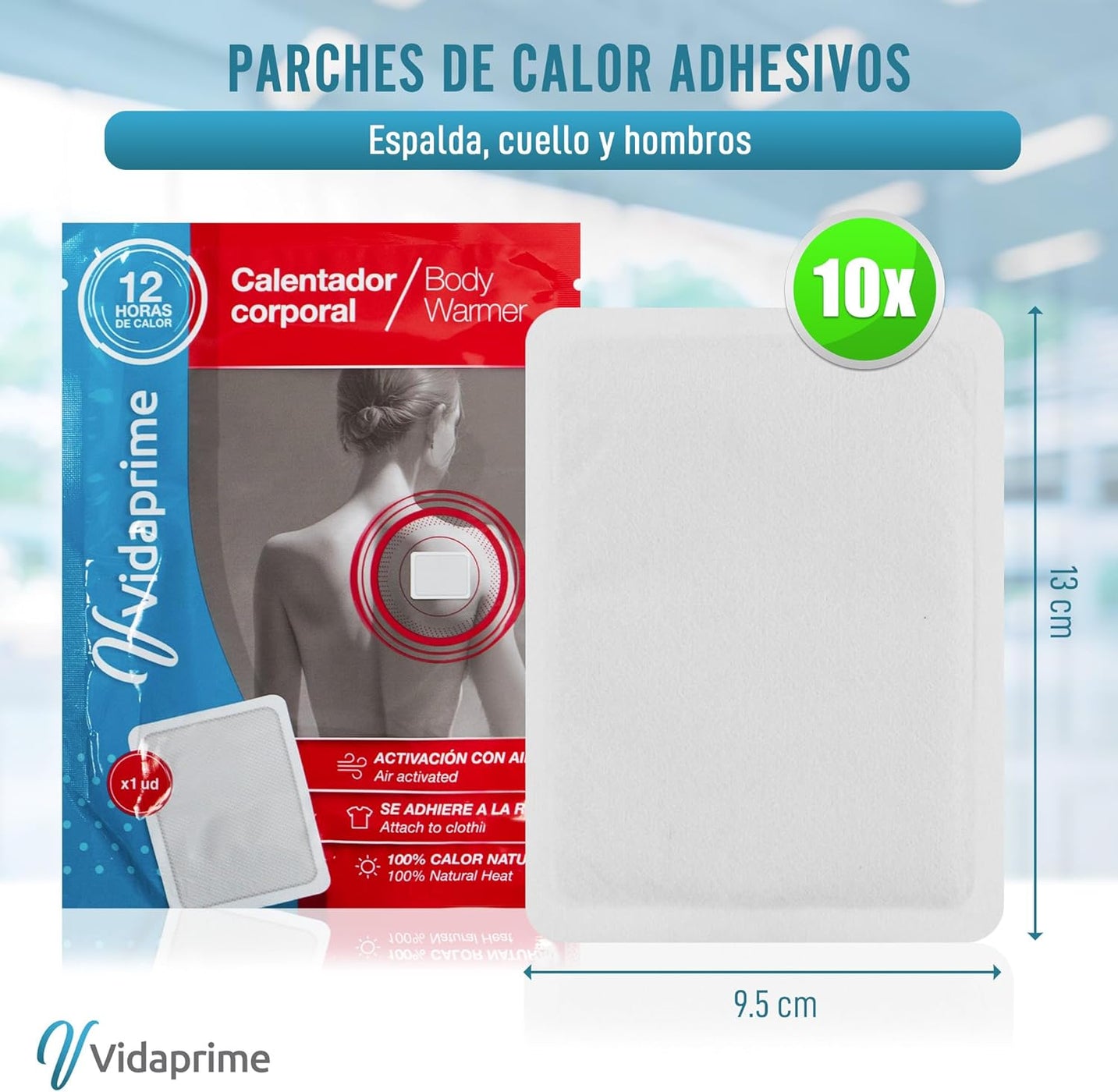 Parches de Calor Espalda Cuello y Hombros | Pack x10 Uds — OrtoPrime