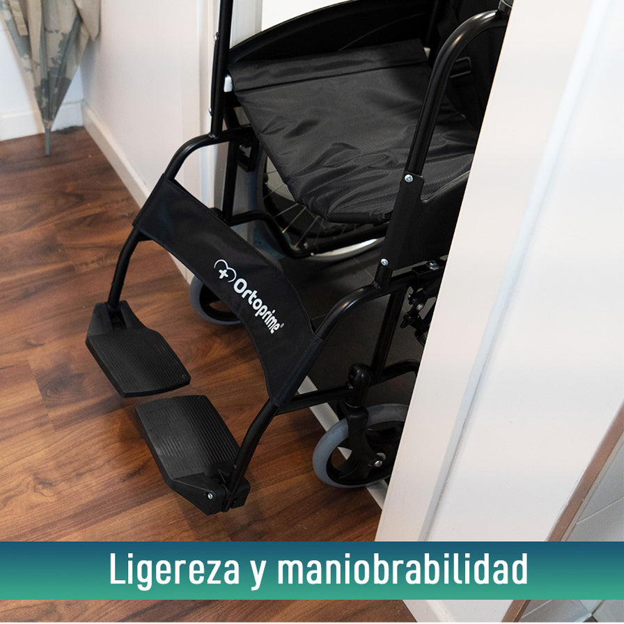 Silla de Ruedas Plegable Autopropulsable Cinturón Seguridad — OrtoPrime