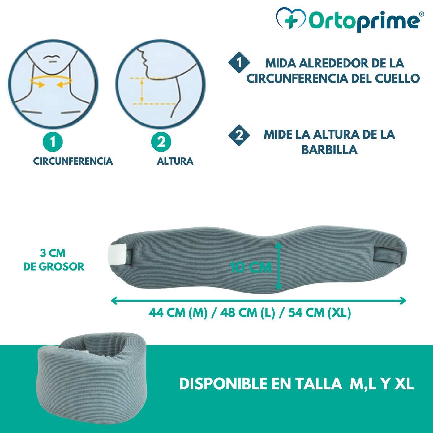 Collarín Cervical Blando Ergonómico con Bandas Ajustables — OrtoPrime