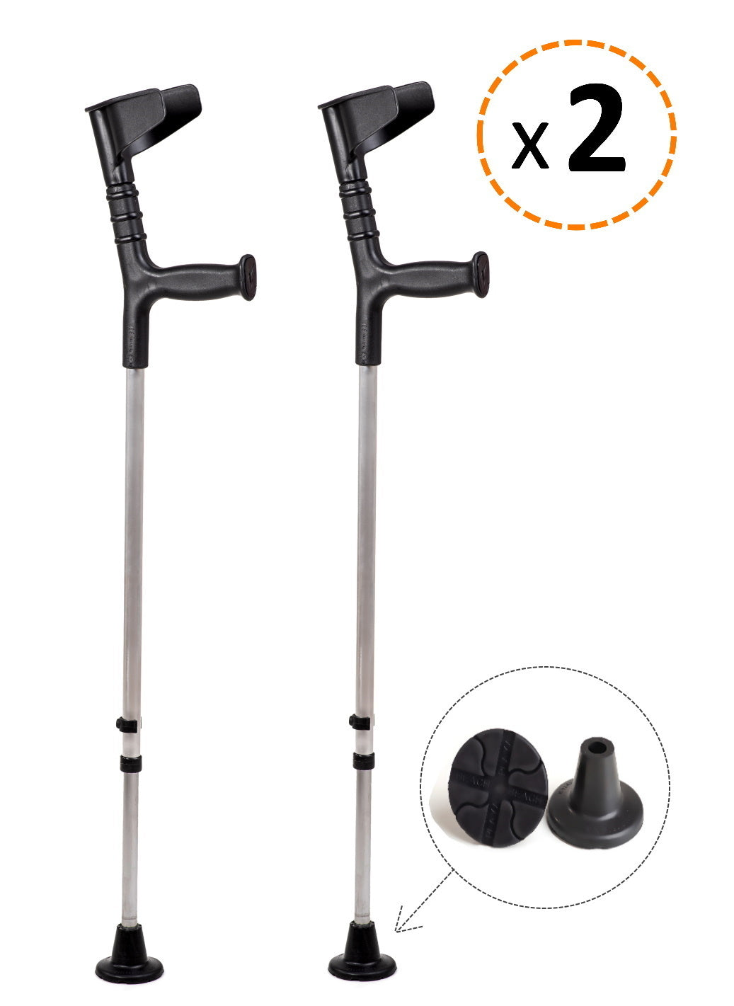 Muletas Adulto Regulables + Contera Ancha ¡OFERTA¡ — OrtoPrime