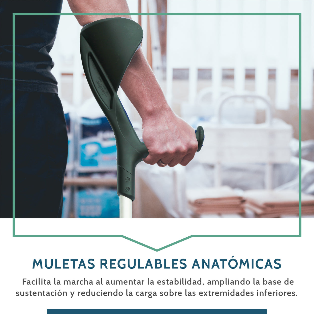 Muletas Regulables Anatómicas Azules | Pack 2 Unidades — OrtoPrime